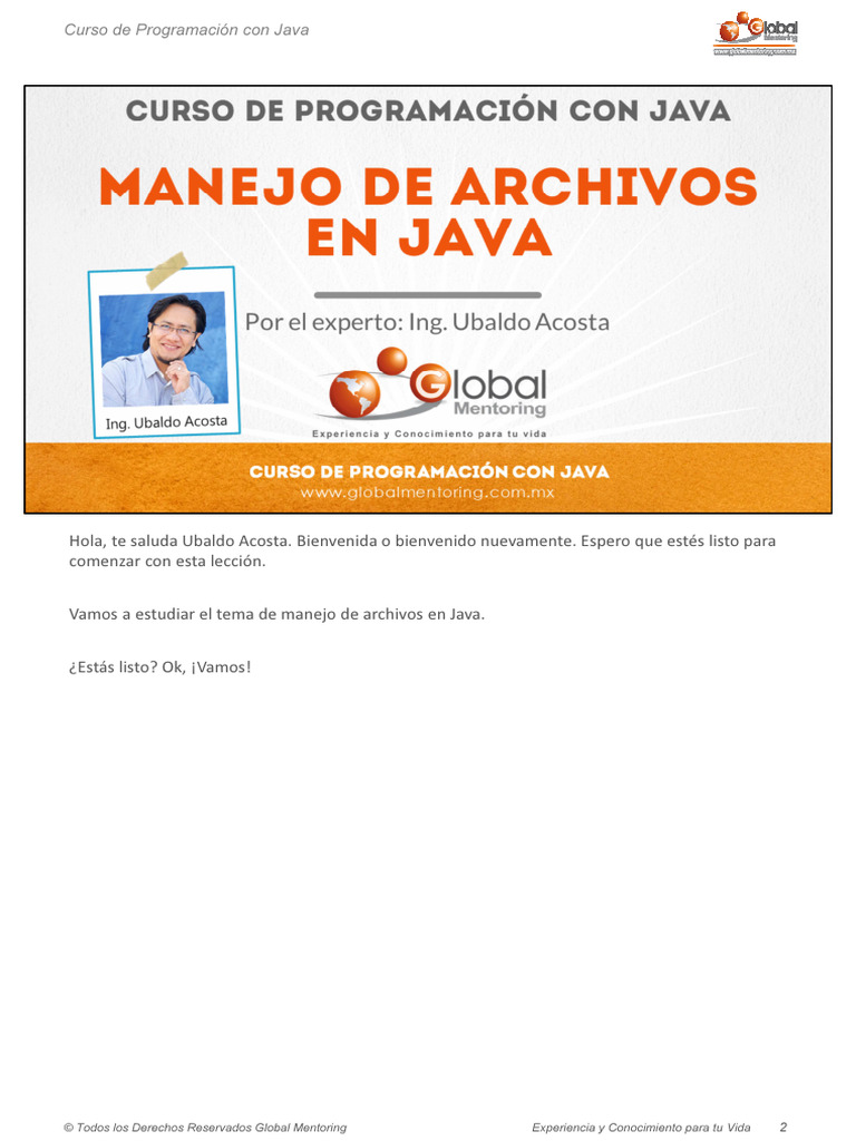 134 CPJ-A-Leccion-ManejoArchivos | Descargar gratis PDF | Archivo de computadora | Java ...
