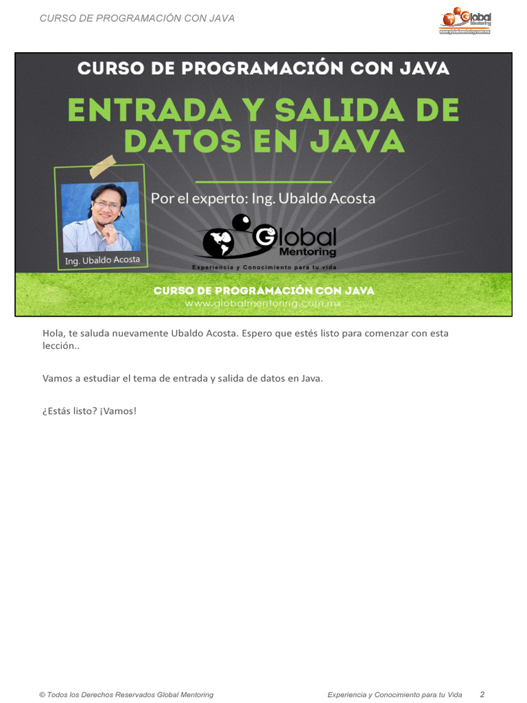 130 CPJ-A-Leccion-EntradaSalidaDatos | PDF | Java (lenguaje de ...
