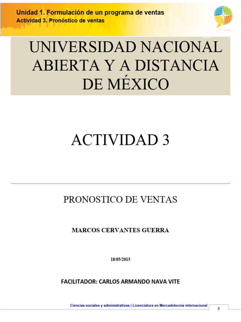 Act3 PronosticoVentas | PDF