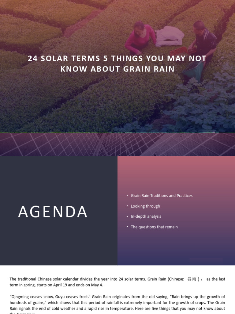 Level-2-240 24 Solar Terms-5 Things You May Not Know About Grain Rain | PDF | Rain | Tea
