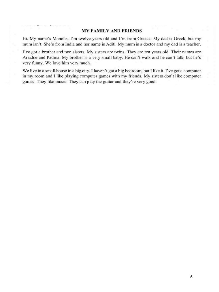 Family and Friends | PDF