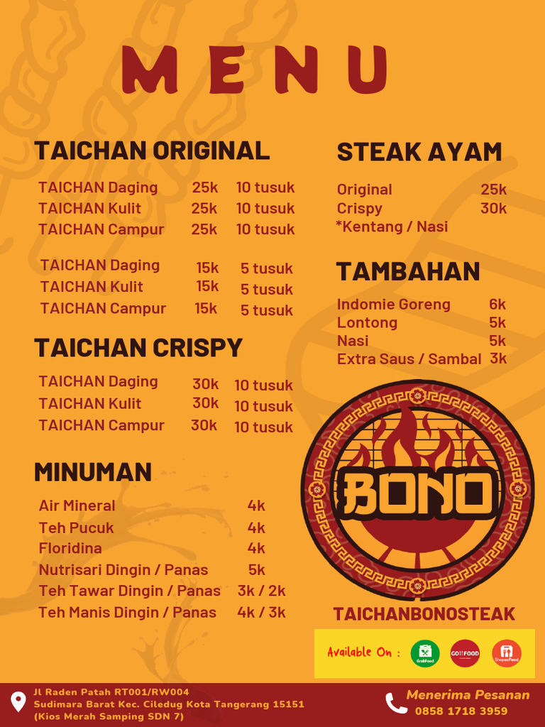Menu Taichan Crispy Ciledug | PDF