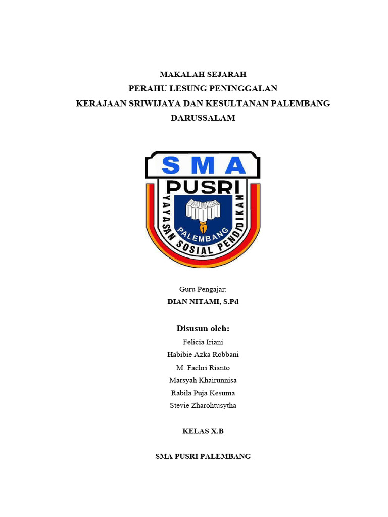 Perahu Lesung: Peninggalan Sriwijaya | PDF