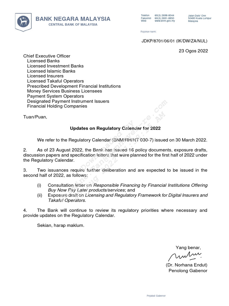 Nt_RegCal Notification Letter_August 2022 | PDF | Institutional ...