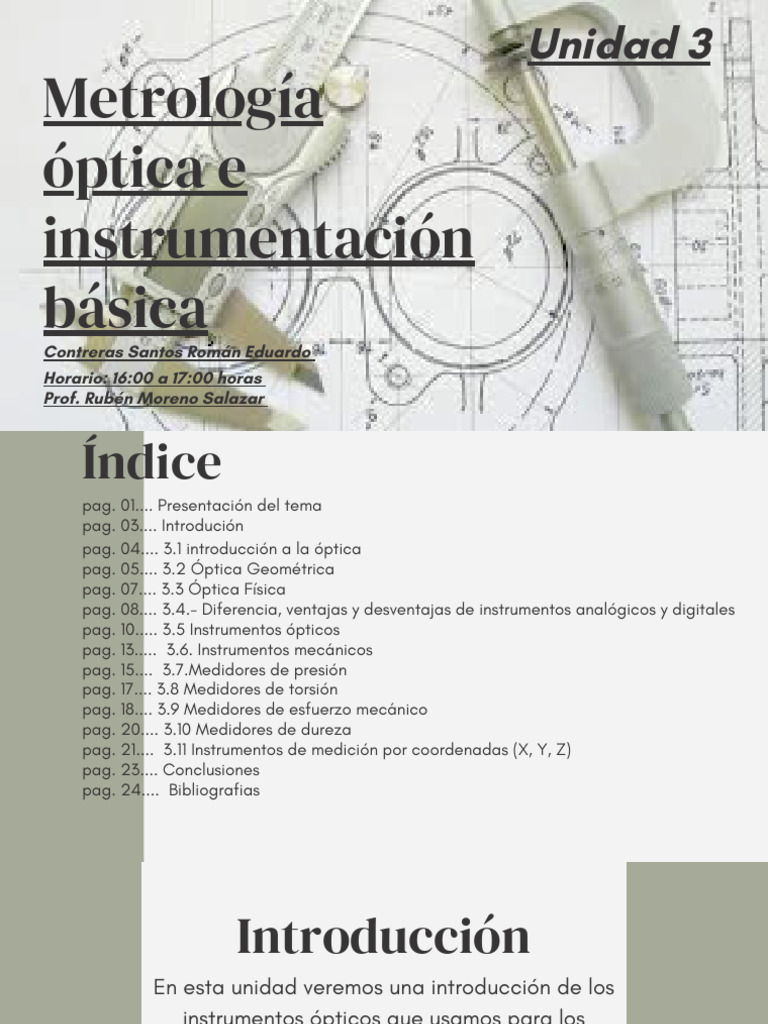 Metrología óptica E Instrumentación Básica Pdf Ligero óptica