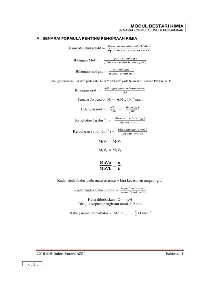 Formula Kimia | PDF