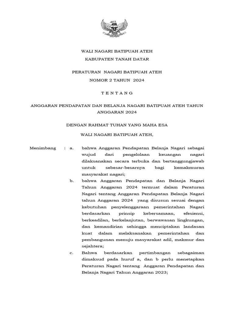 Pernag Apb 2024 | PDF