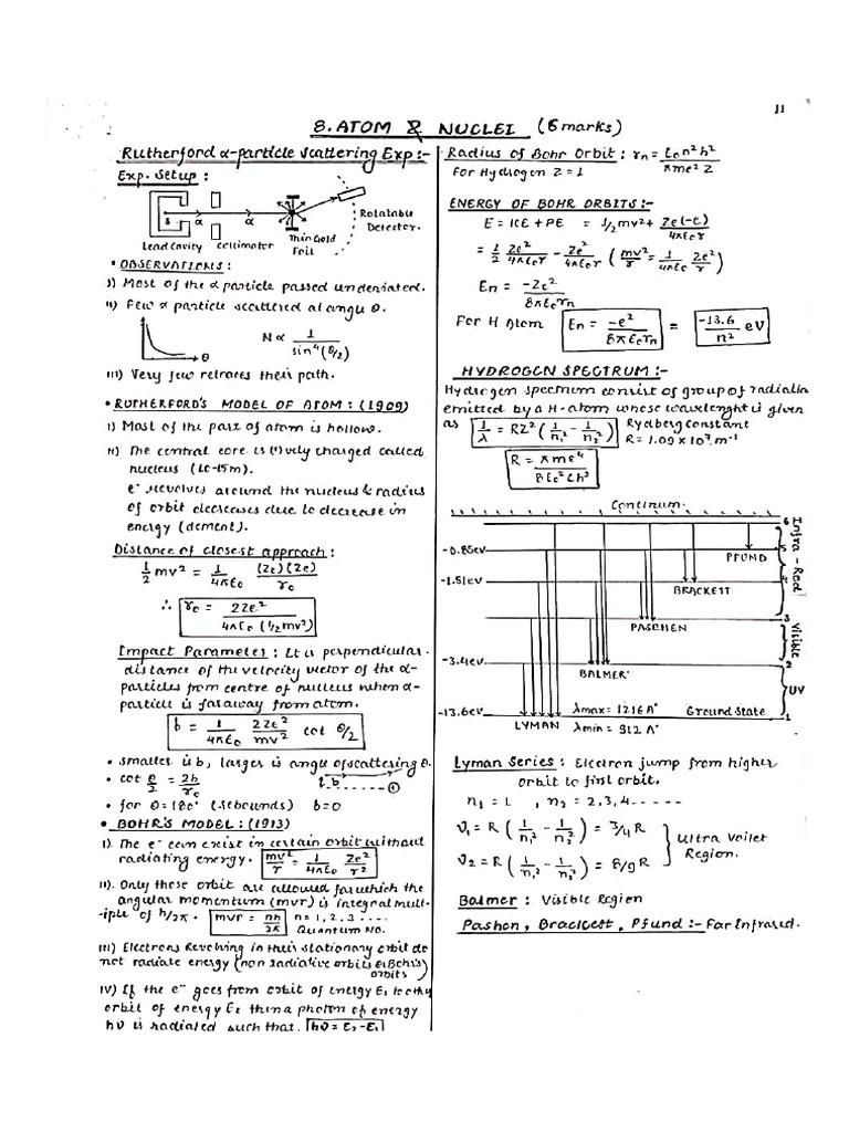 Rutherford and Bohr Models of Atom | PDF | Molecular Physics | Instrumental Analysis