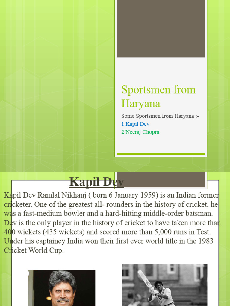 Haryana's Legendary Sports Personalities | PDF | Cricket | Summer Sports