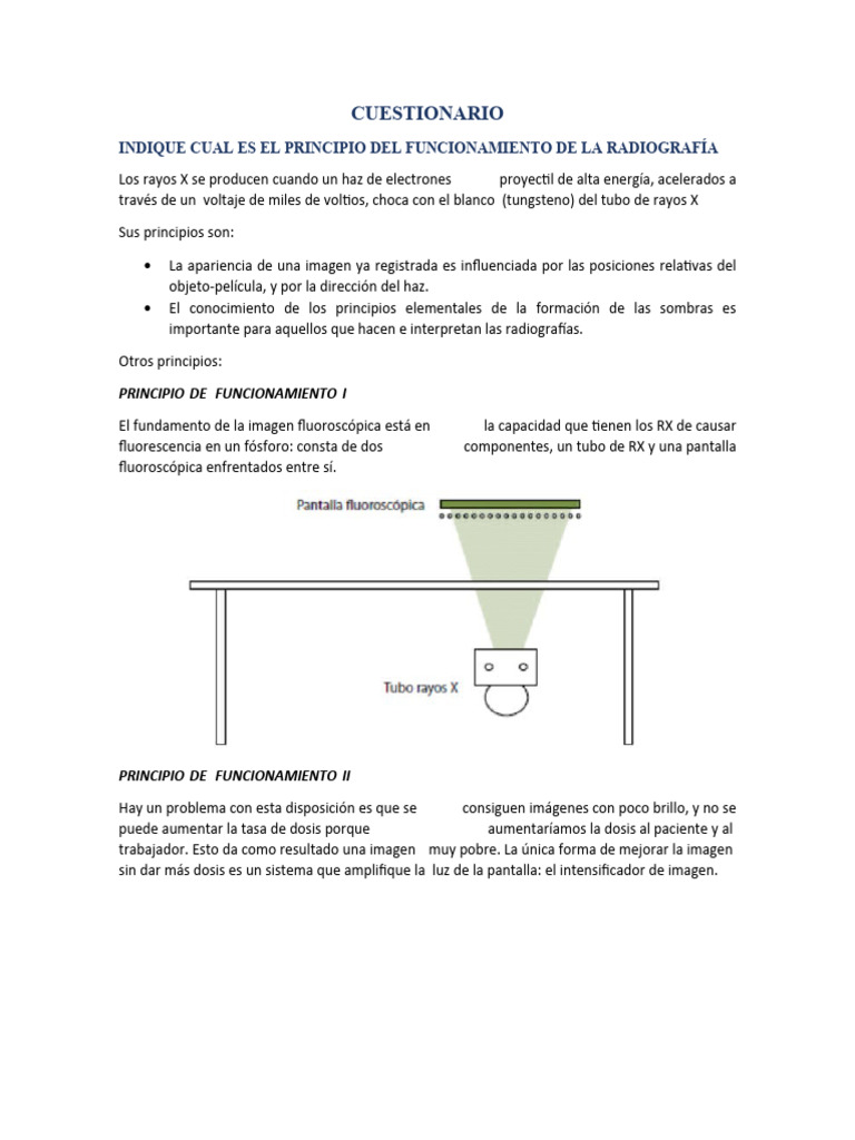Cuestionario 2 | PDF | Rayo X | Dispositivo de carga acoplada