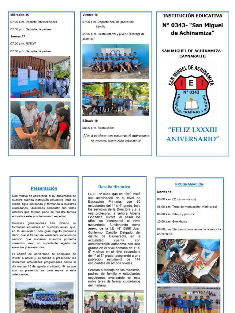 Tríptico Del Colegio | PDF