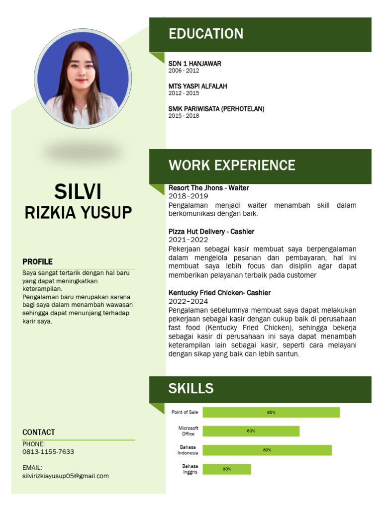 Curriculum Vitae - Silvi Rizkia Yusuf | PDF