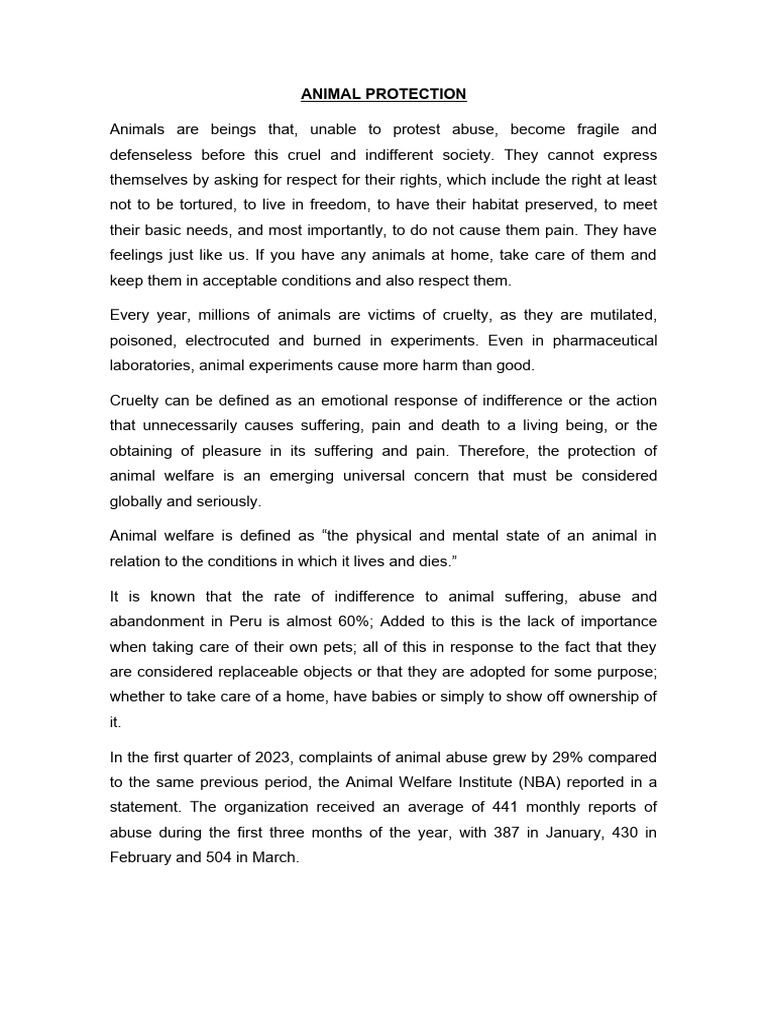 Proteccion Animal - Astrid | Download Free PDF | Cruelty To Animals | Animal Welfare