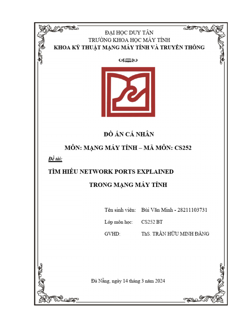 Mẫu Nội dung trình bày DACN DAN CS252 | PDF