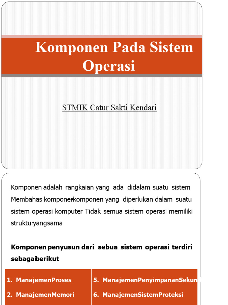 Komponen Sistem Operasi | PDF