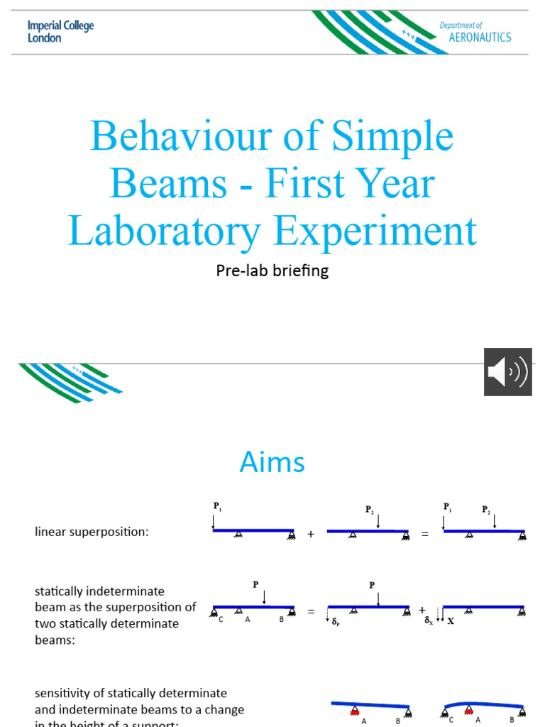 Behaviour of Simple Beams - First Year Laboratory Briefing 2021 With ...