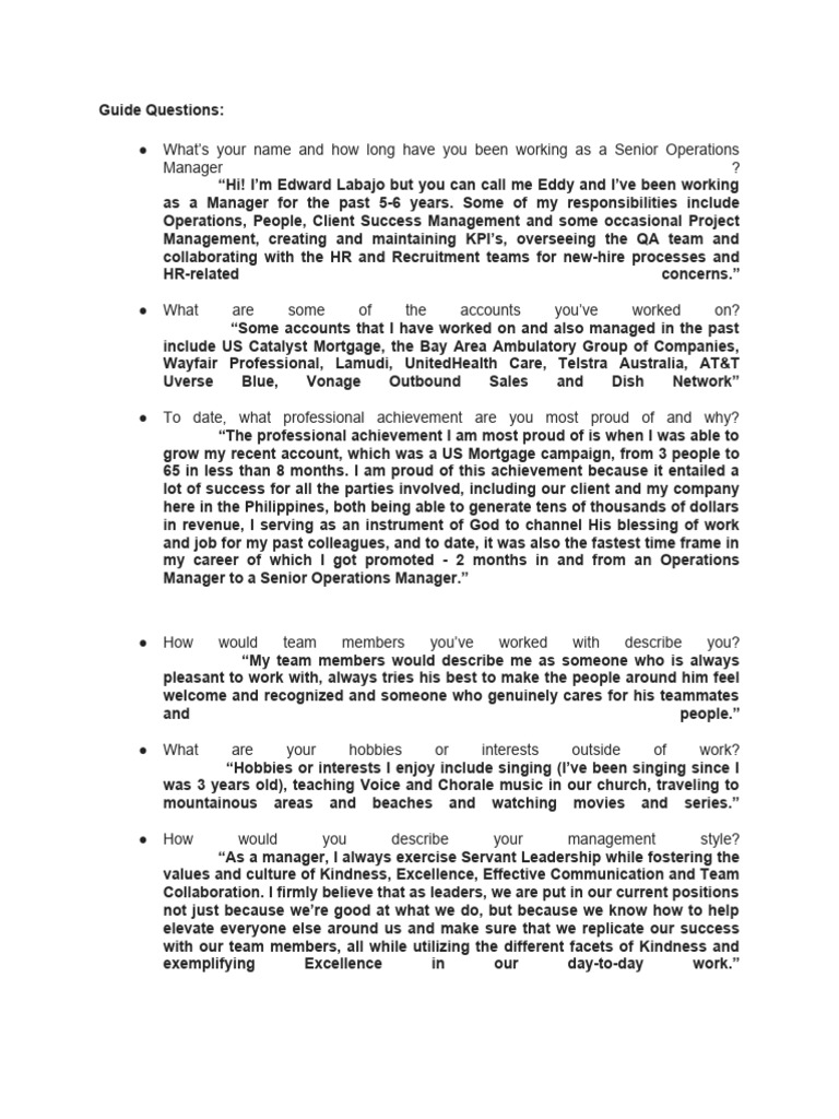 Guide Questions and Answers | PDF | Business | Organizational Behavior