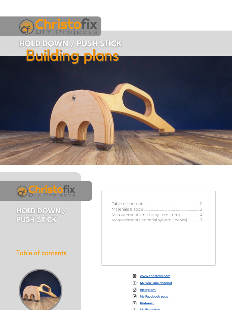 DIY Hold Down Push Stick Plans | PDF