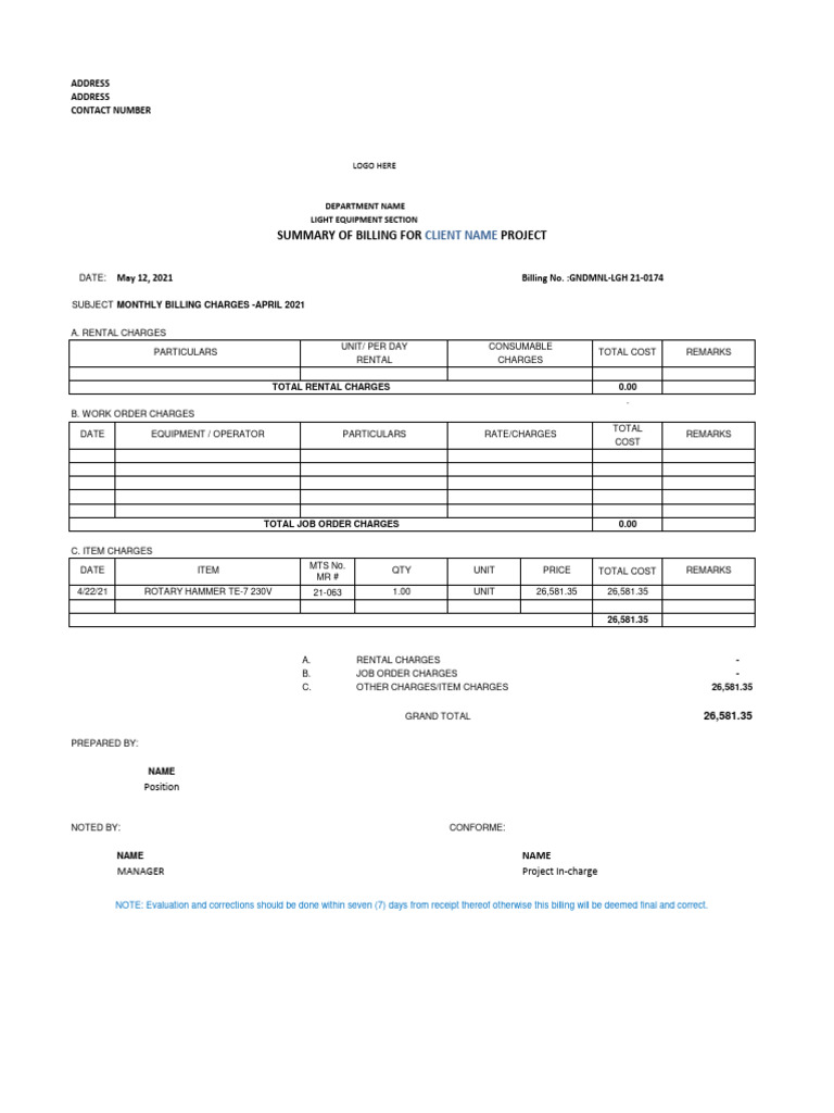 April 2021 Billing Summary | PDF | Economies | Business