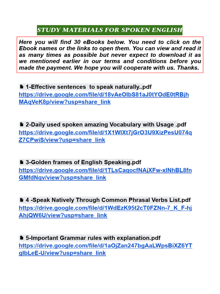 Free eBooks for Spoken English Study | PDF | English Language | Grammar