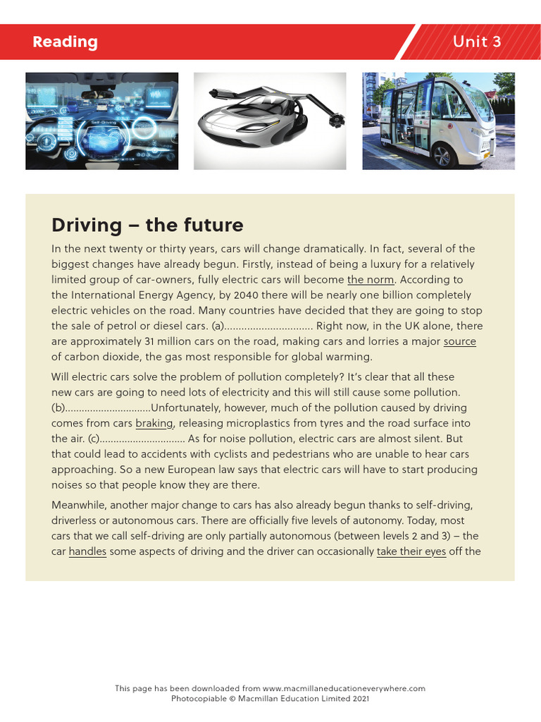 B2 U3 Accessible Reading | PDF | Car | Electric Car
