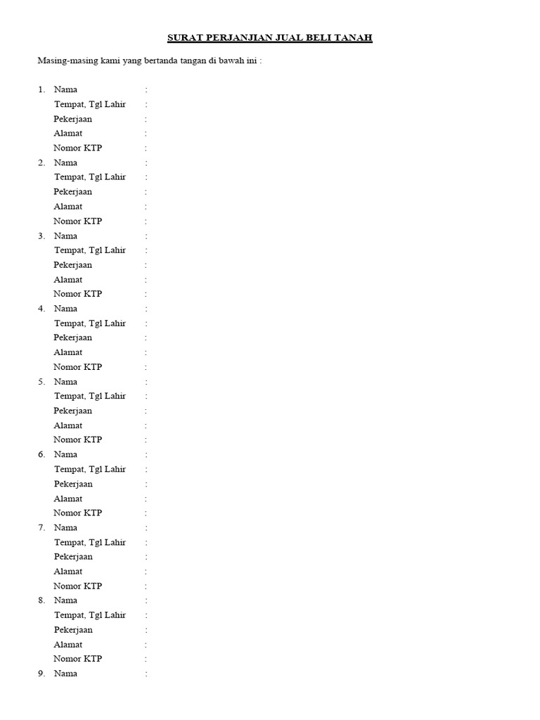 Perjanjian Jual Beli Mas Roni | PDF