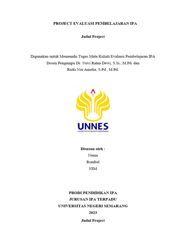 Format Laporan Project | PDF