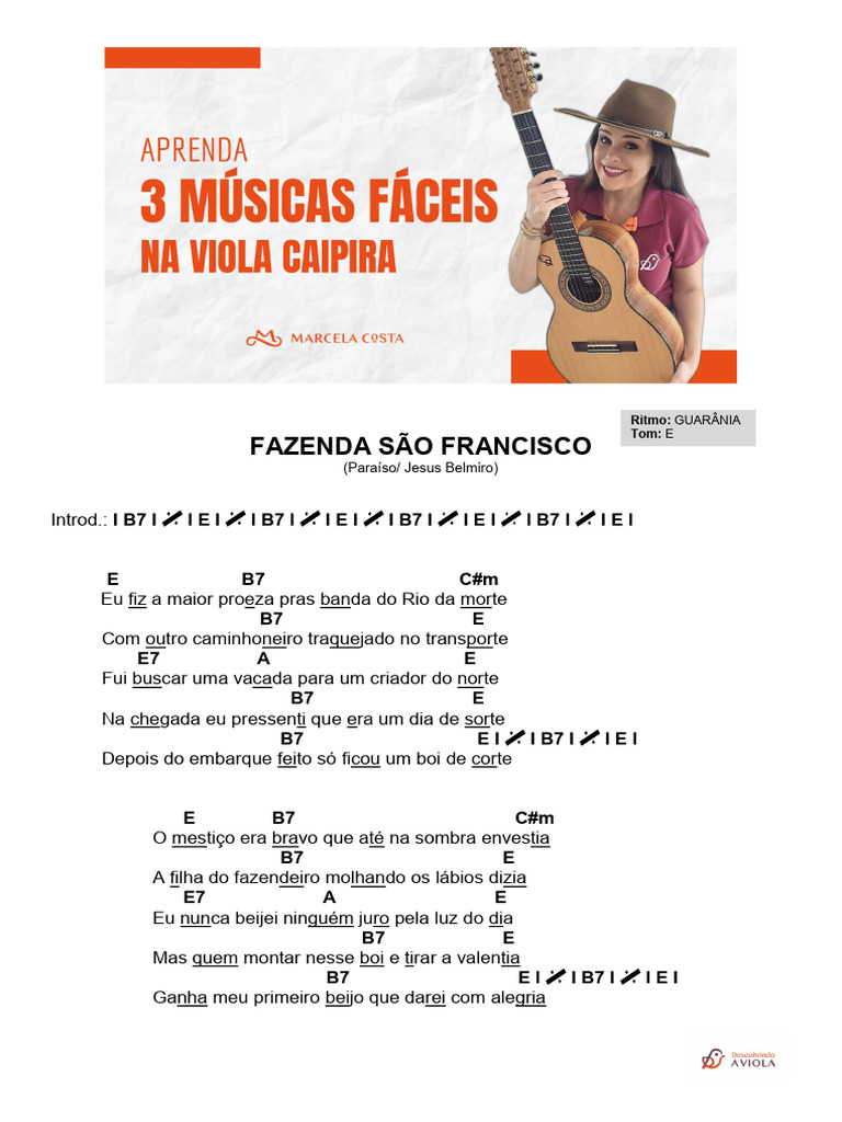 Aprenda 3 Músicas Fáceis Na VIOLA CAIPIRA | PDF