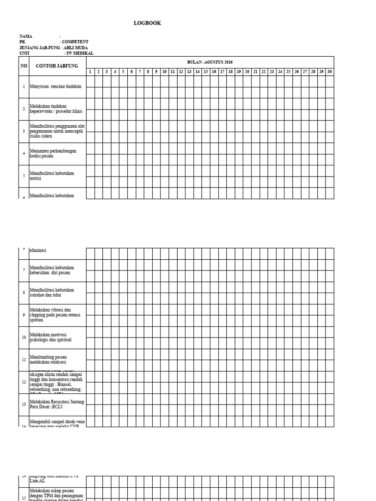 Logbook Perawat DP | PDF