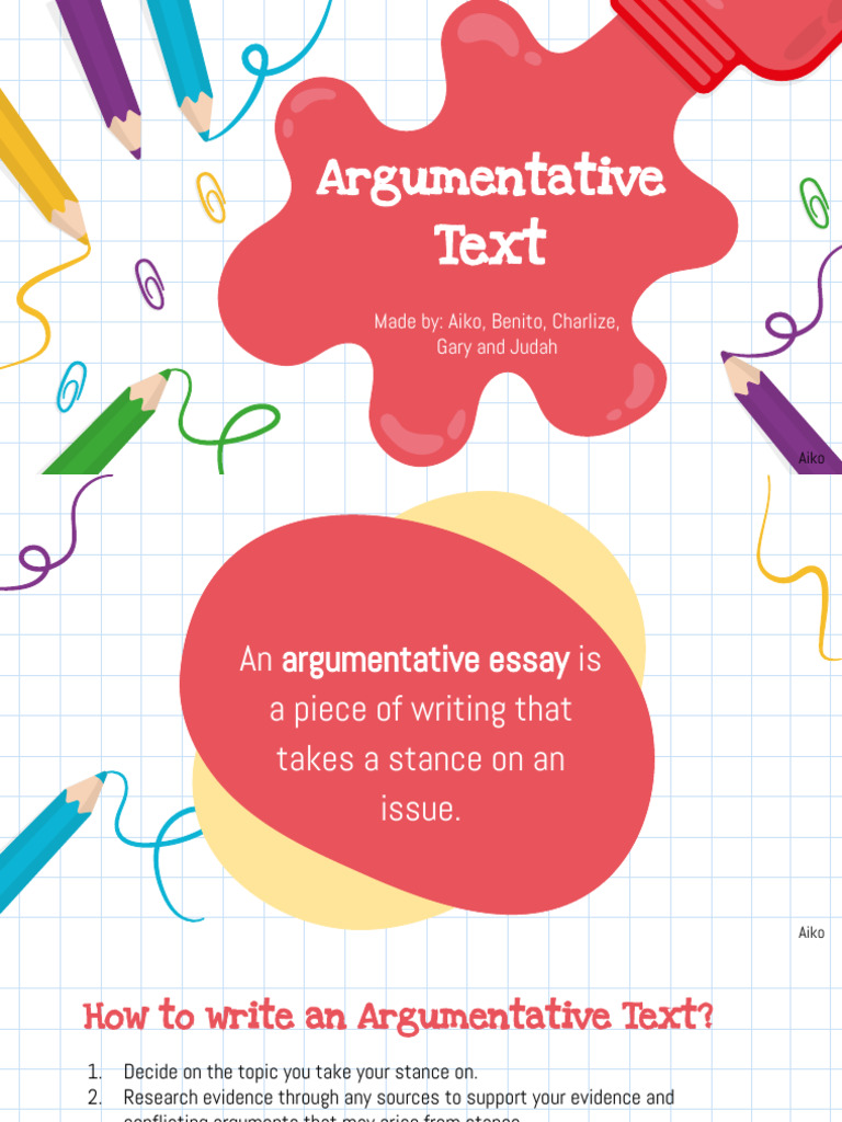 Argumentative Texts 1 | PDF