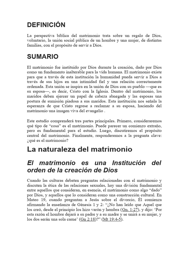 Matrimonio Pdf Matrimonio Jesús