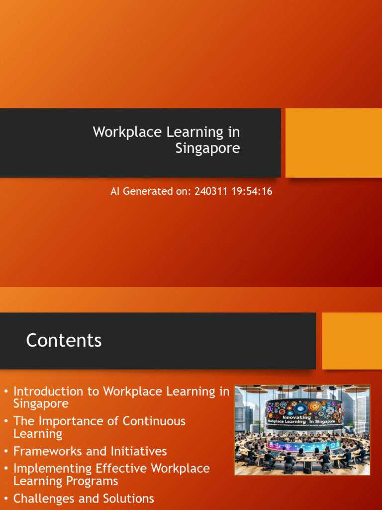 Workplace Learning in Singapore | PDF | Learning | Return On Investment