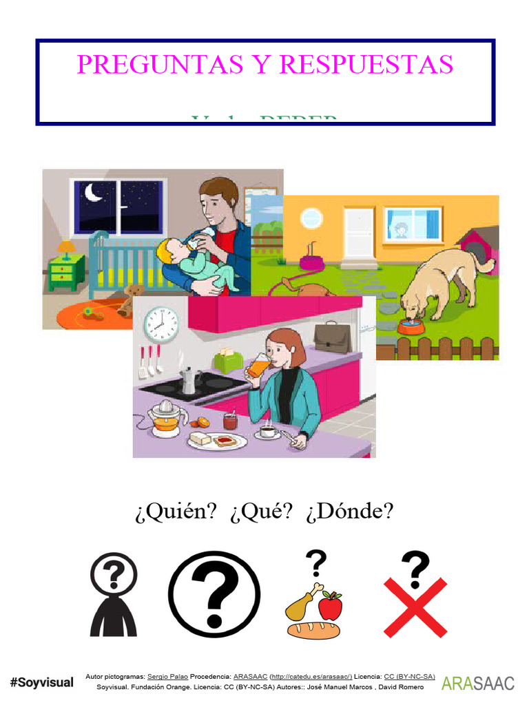 Preguntas y respuestas con pictogramas | PDF | Alimentos | Bebida