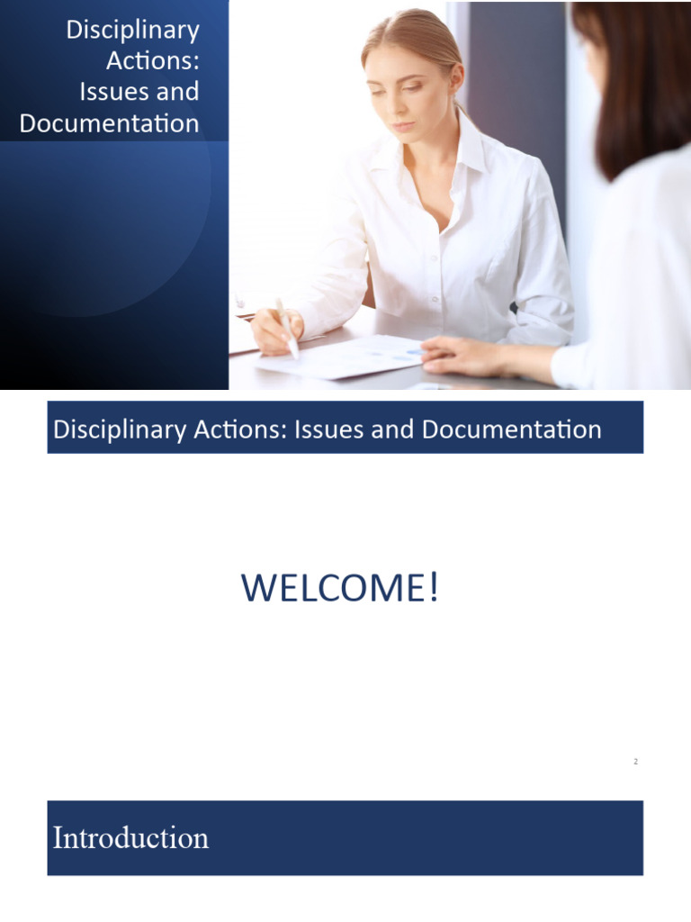 Disciplinary Action Issues and Documentation Training For Supervisors ...