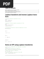Inverse Laplace Transforms With MATLAB | PDF | Laplace Transform | Mathematical Concepts