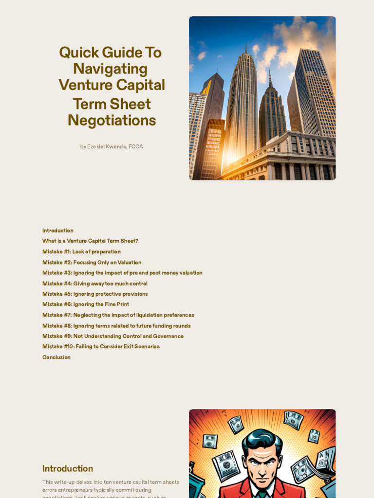 Quick Guide To Navigating VC Term Sheet Negotiations 1690263809 | PDF | Stocks | Valuation (Finance)
