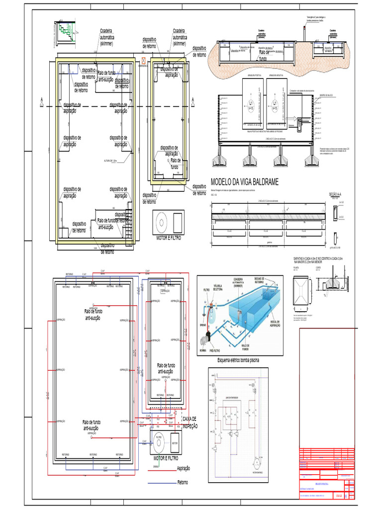 Projeto de Piscina: Esquema e Detalhes Técnicos | PDF