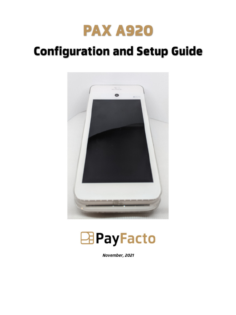 Pax A920 | PDF | Printer (Computing) | Computer Terminal