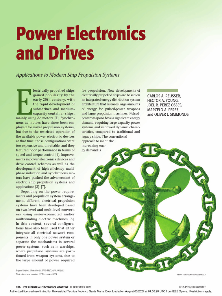 Power Electronics and Drives Applications To Modern Ship Propulsion ...