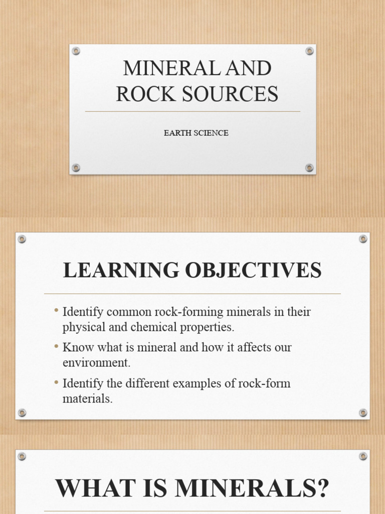 MINERAL-AND-ROCK-SOURCES | PDF | Minerals | Rock (Geology)