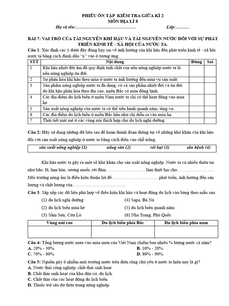Đề Cương - GK2-1 | PDF