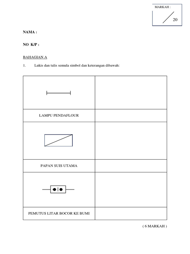 Soalan Basic Pendawaian Elektrik | PDF
