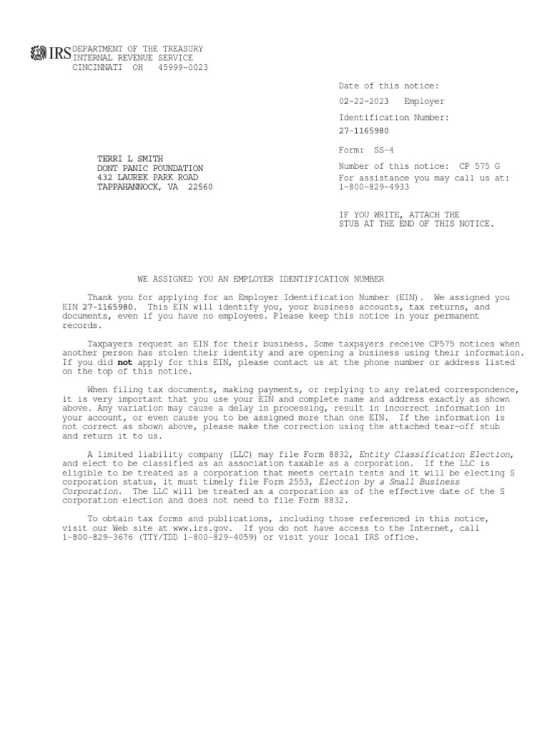 CP575Notice 1713807363521 | PDF | Limited Liability Company | Irs Tax Forms