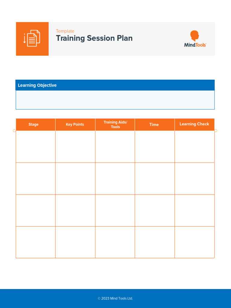 Planning Training Session Worksheet | PDF