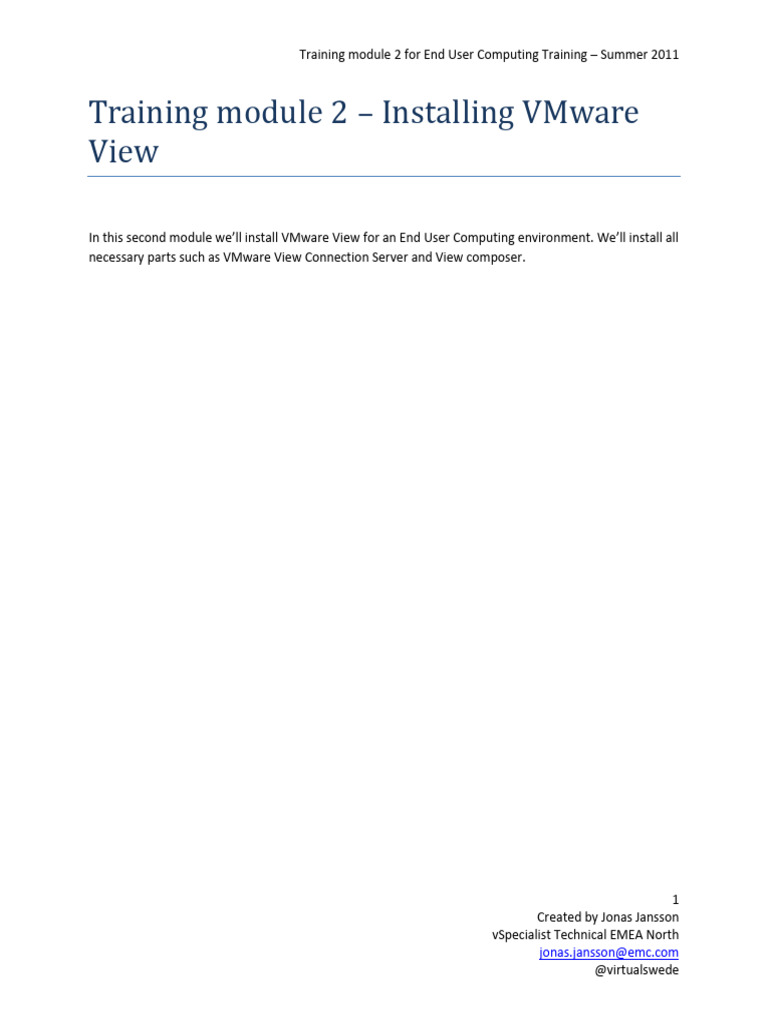 Training Module 2 Installation of Vmware View v1 2 | PDF | Databases | Microsoft Sql Server