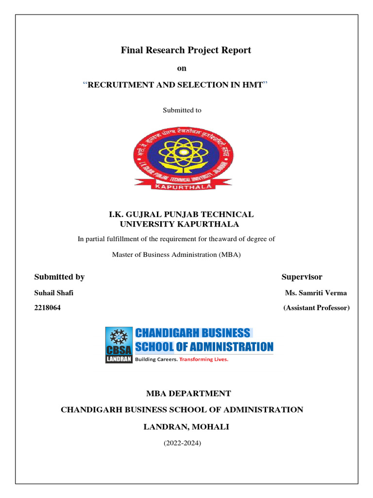 4th Sem Report | Download Free PDF | Sampling (Statistics) | Recruitment