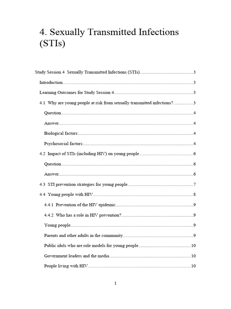 Sexually Transmitted Infections Stis | PDF | Sexually Transmitted Infection | Hiv/Aids