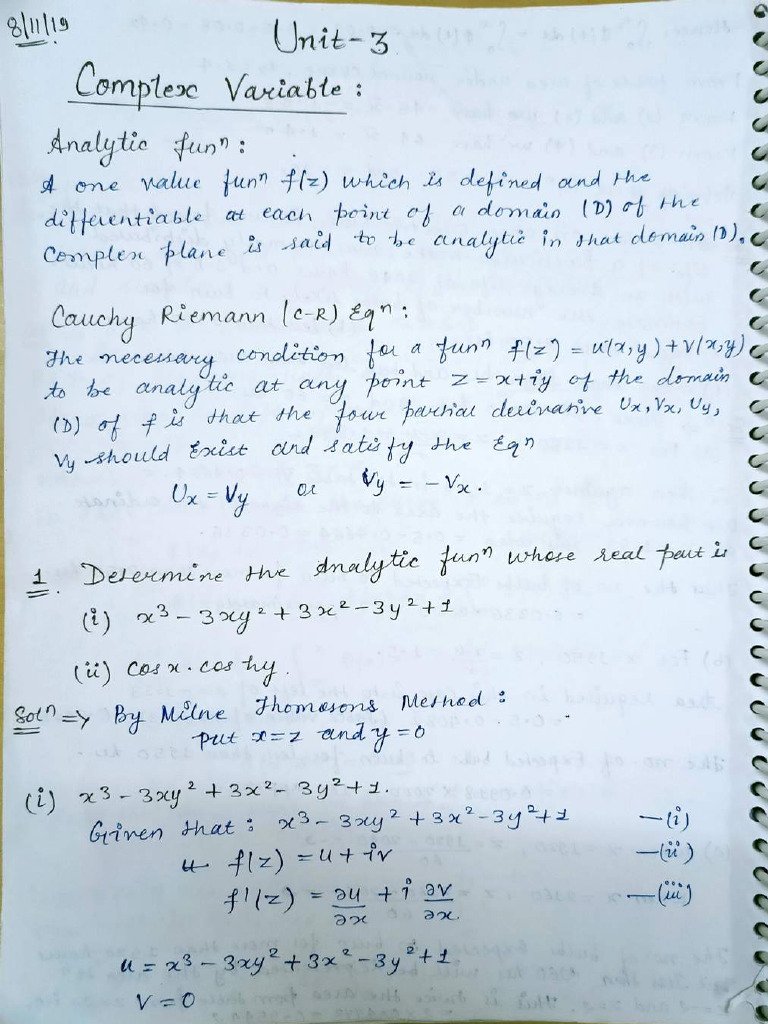 UNIT - V COMPLEX VARIABLE-compressed | PDF