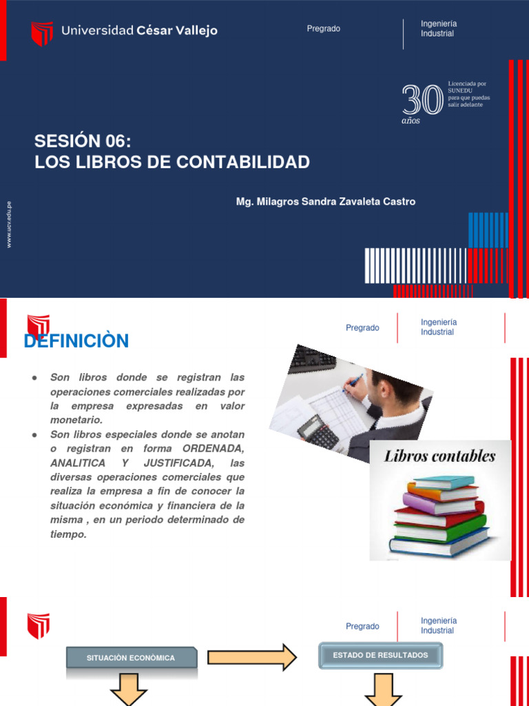 Sesión 6 Libros de Contabilidad | PDF | Contabilidad | Estado financiero