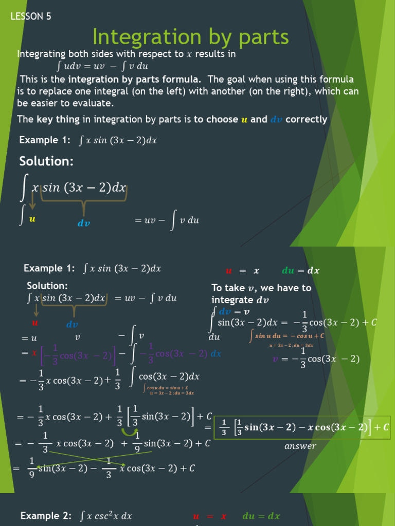 Module 6: Integration by Parts | PDF | Mathematical Analysis | Mathematics